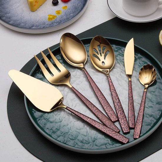 Luvetrex ® Kunstig Ontworpen 30-delige Bestekset met Gouden Titanium ...