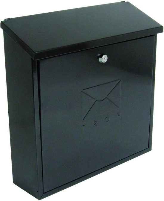 Contemporary Black Galvanized Steel Lockable Weatherproof Mailbox ...