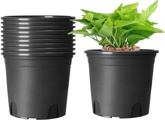 Plastic Bloempotten 10 Stuks 19,5 cm - Ideaal voor Binnen en Buiten | bol