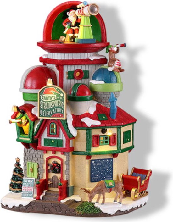 Lemax - 'Santa's Stratospheric Observatory' - Verlicht gebouw ...
