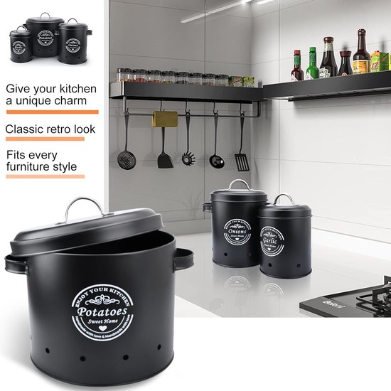 Set aardappelbewaardozen + ui en knoflook opslag incl. dunschiller I ...