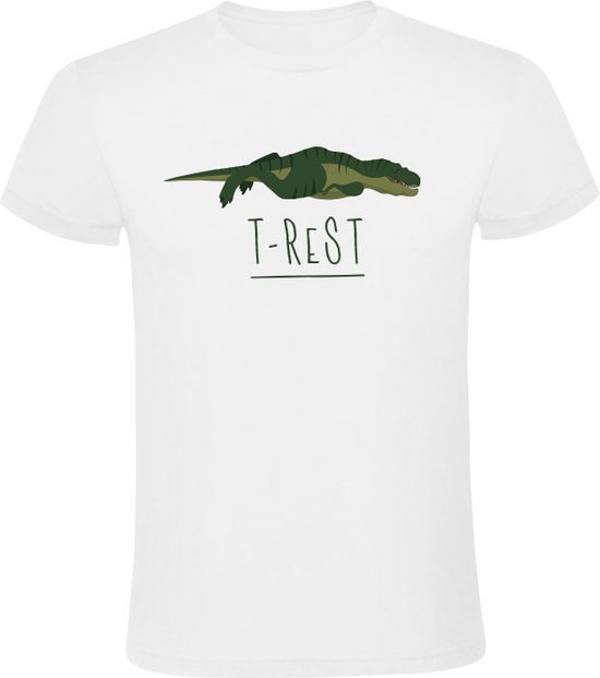 Dinosaurus T-Rest Heren T-shirt - rust - T-Rex - vermoeidheid - relaxen ...