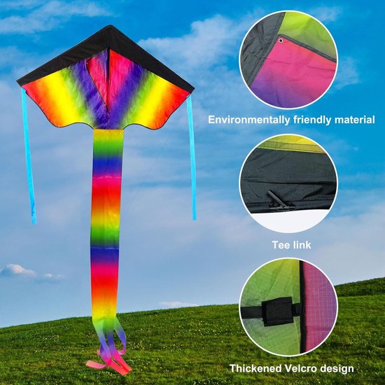 Vlieger Grote delta-vlieger - Kleurrijke beginnersvlieger voor kinderen ...