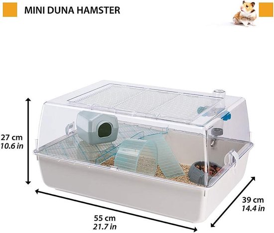 Kunststof kooi hamsters muizen MINI DUNA HAMSTER Twee verdiepingen wit ...