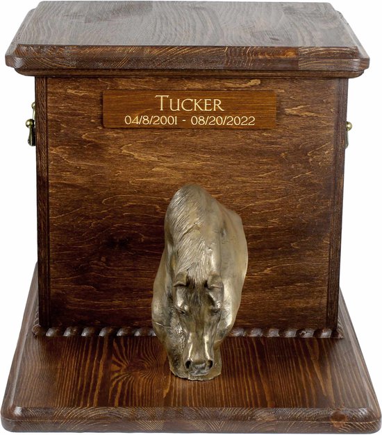 Persoonlijke urn voor paardenas met paardenbuste - grote box voor as | bol