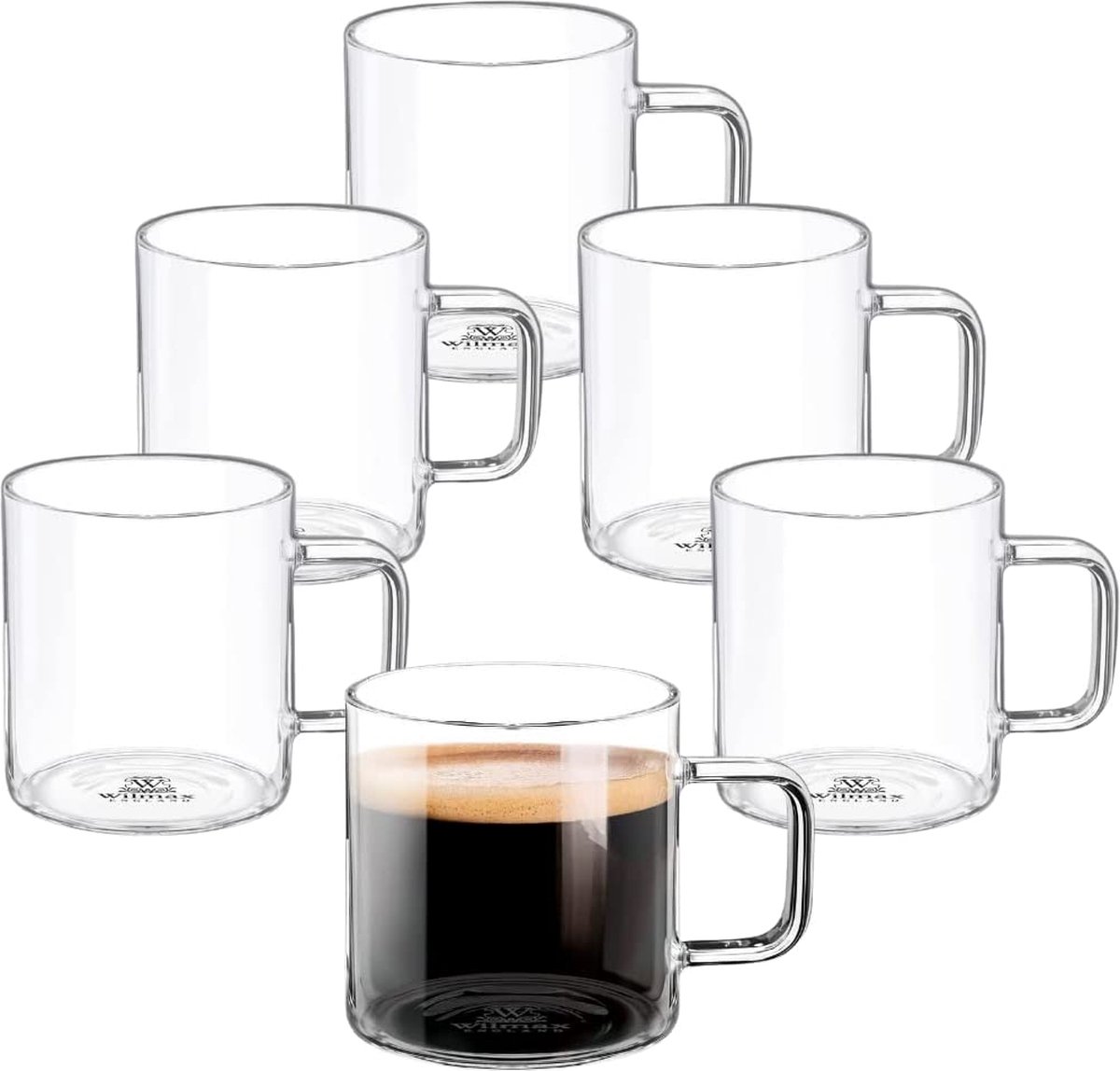 Verres à thé et verres à café avec anse, verres pour boissons chaudes ...