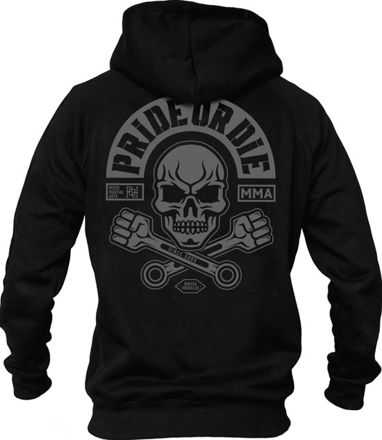 PRIDE or Die Hoodie Sweater Busted Knuckles Zwart - M | bol