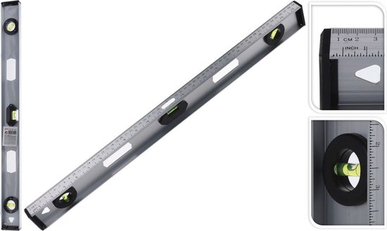 Zilveren waterpas 3 libellen 60 cm - Waterpassen - Gereedschap ...