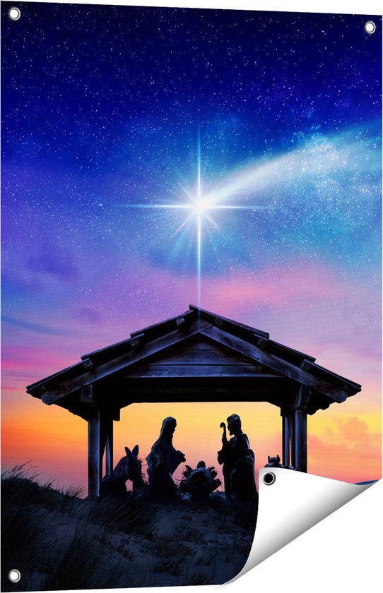 Gards Tuinposter Heilige Familie van Jezus met de Ster van Bethlehem - 60x80 cm -... | bol