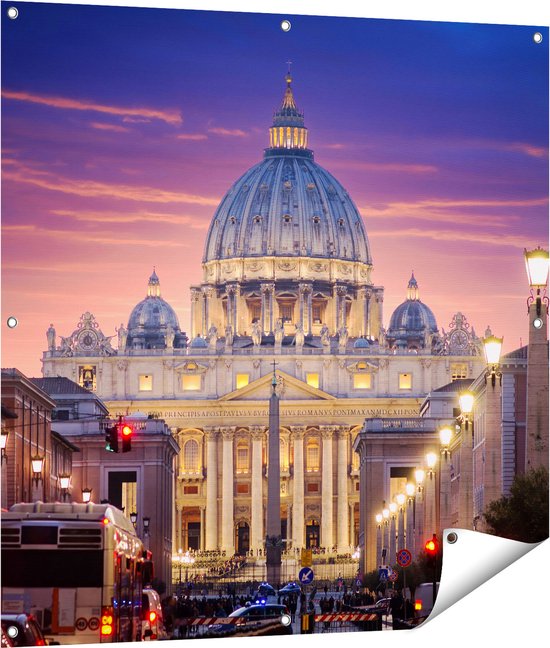 Gards Tuinposter Sint Pietersbasiliek in Rome, Itali - 100x100 cm ...