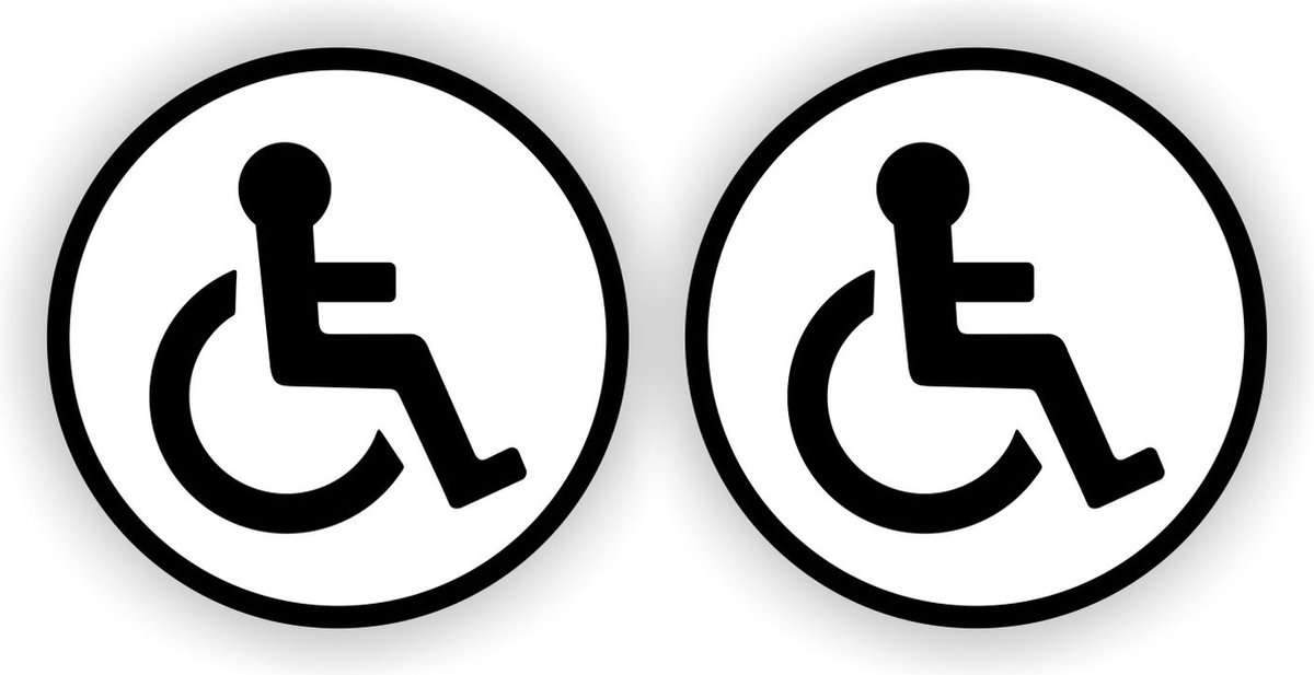 Rolstoel WC pictogram sticker set 2 stuks zwart | bol.com