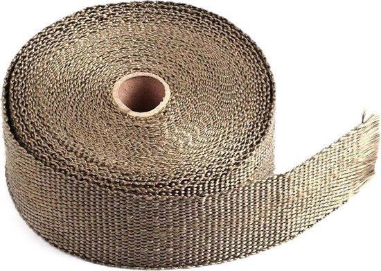 Hitteband - Heat wrap - Titanium Beige - 5m rol - 5cm Breed - Glasvezel ...