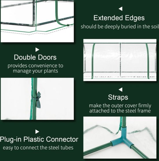 Tunnelkas - Tuinkas - Kweekkas - Broeikas - Kweektent - Kas - 200 x 100 x 80 cm -... | bol