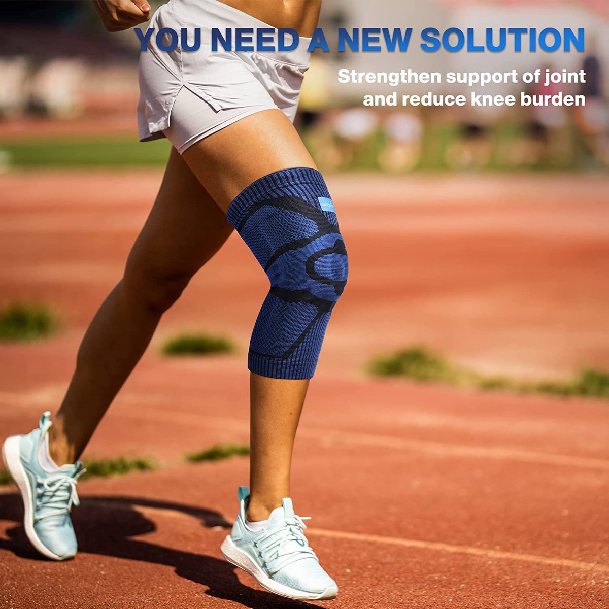 Genouillère, genouillère comprimée avec coussinets en gel rotulien et ...