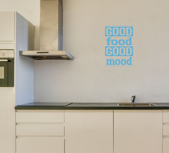 Stickerheld - Muursticker Good food good mood - Keuken - Eten en ...