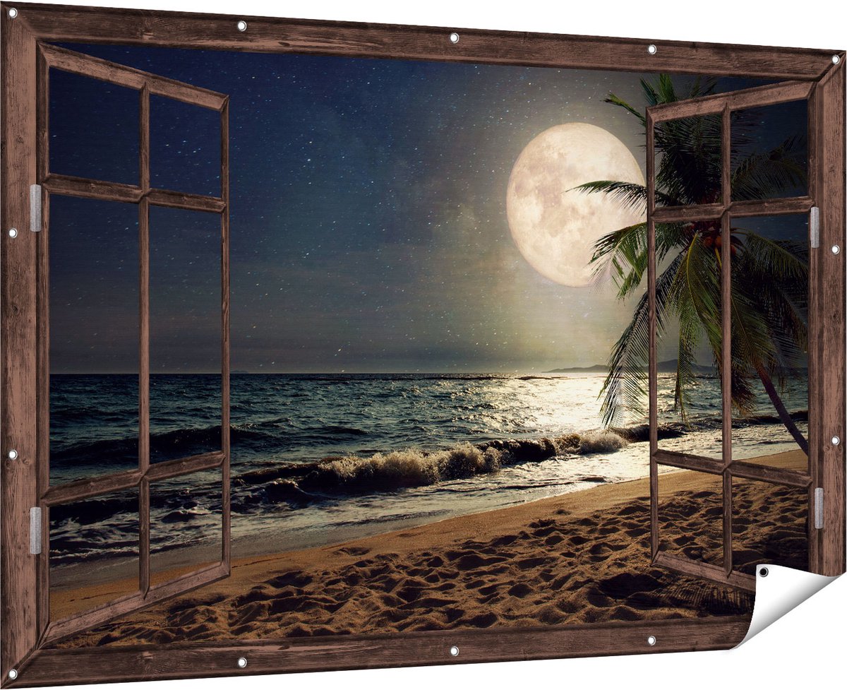 Gards Affiche de jardin Plage tropicale transparente la nuit avec une ...