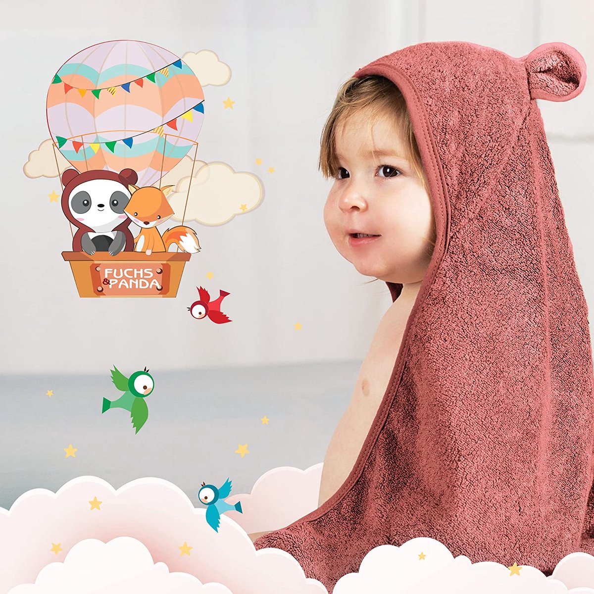 Handdoek met capuchon baby extra dik, warm en zacht, 75x75cm ...