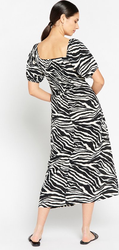 Lola Liza Maxi-jurk met zebraprint - Black - Maat 34 | bol.com