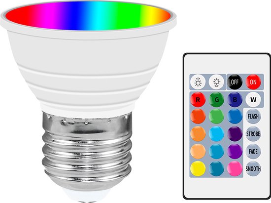 LED Spot RGB + Warm Wit - 3 Watt - E27 | bol