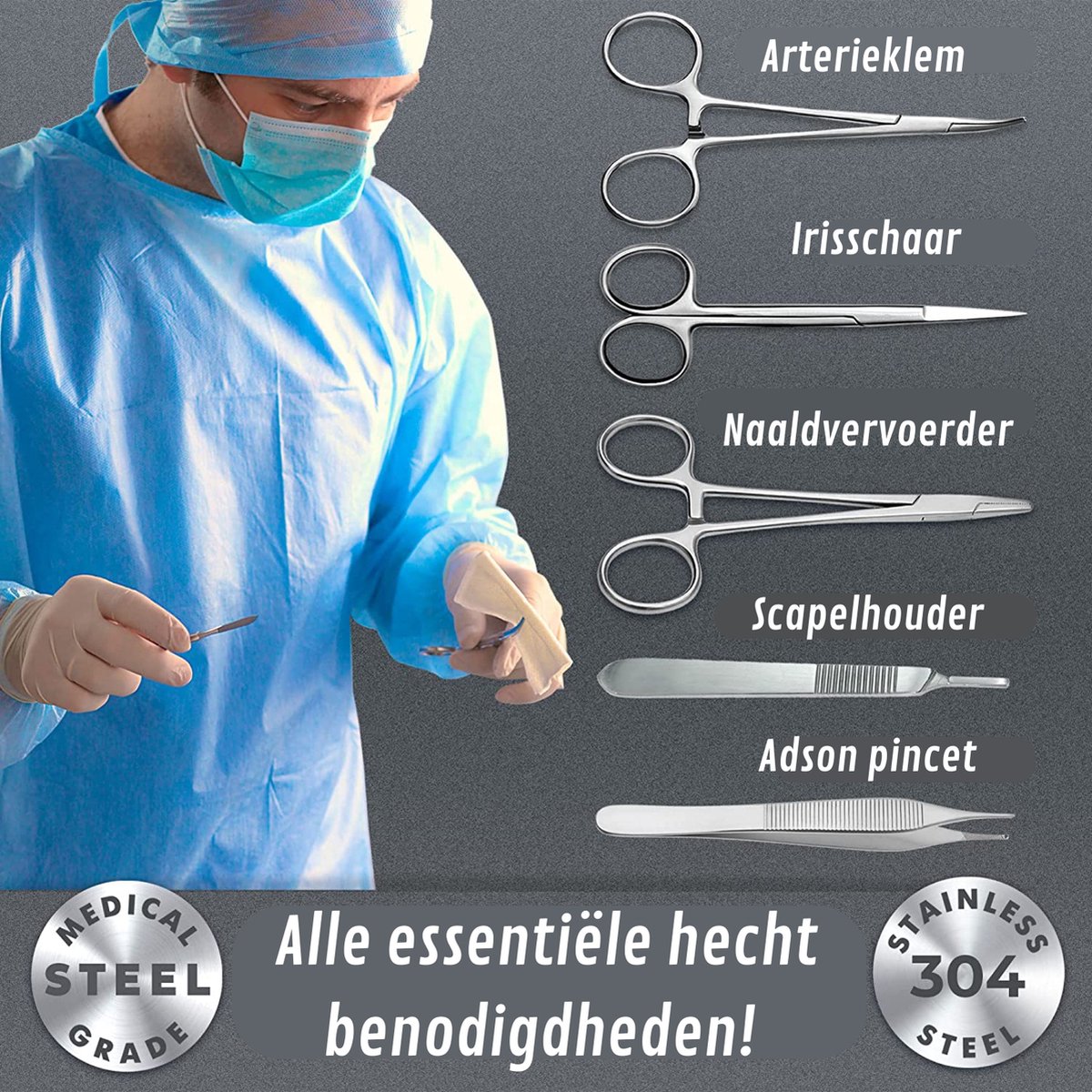 Hechtset - Volledige Set - Oefenset- Hechtdraad - Hechtset Geneeskunde ...