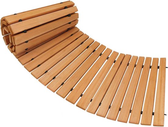 MaxxGarden Houten tuinpad - bocht 45° - 182x45x1.5cm - Bruin | bol.com