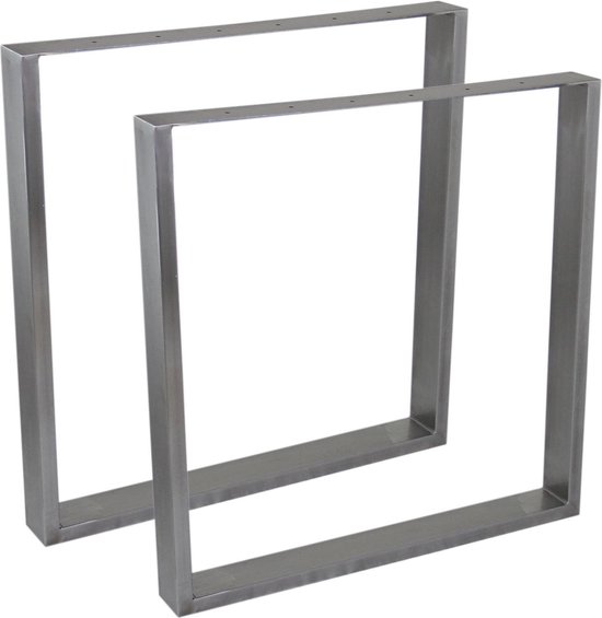 2 x Rectangle Table Legs - 710mm x 700mm - Raw Steel | bol.com