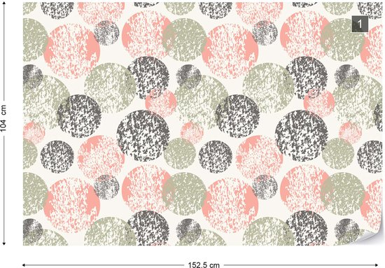 Fotobehang - Vlies Behang - Mozaiek Cirkels - 152,5 x 104 cm | bol