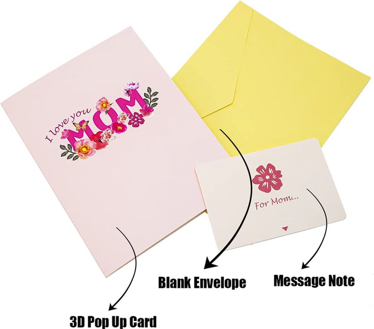 3D Bloemen Pop-up Wenskaart - Speciale Editie voor Moeder - Inclusief ...