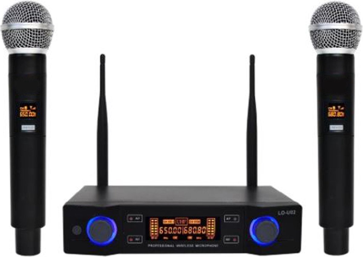 Microfoon - Set van 2 - Draadloos - Met ontvanger - Geschikt voor ...