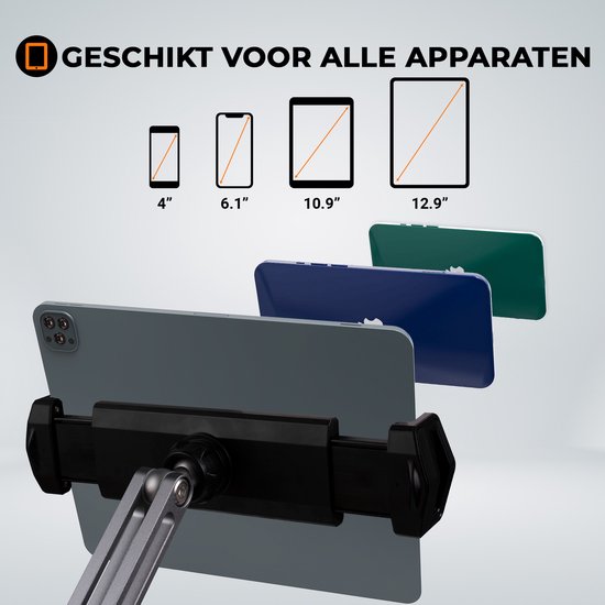 RhinoStand® verstelbare tablethouder voor schermen van 4 tot 12.9 inch ...