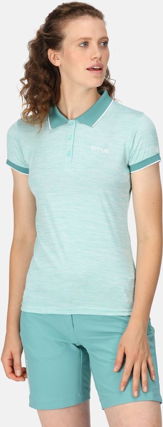 Het Regatta Remex II T-shirt met korte mouwen - dames - sneldrogend - polohals - Aquablauw | bol