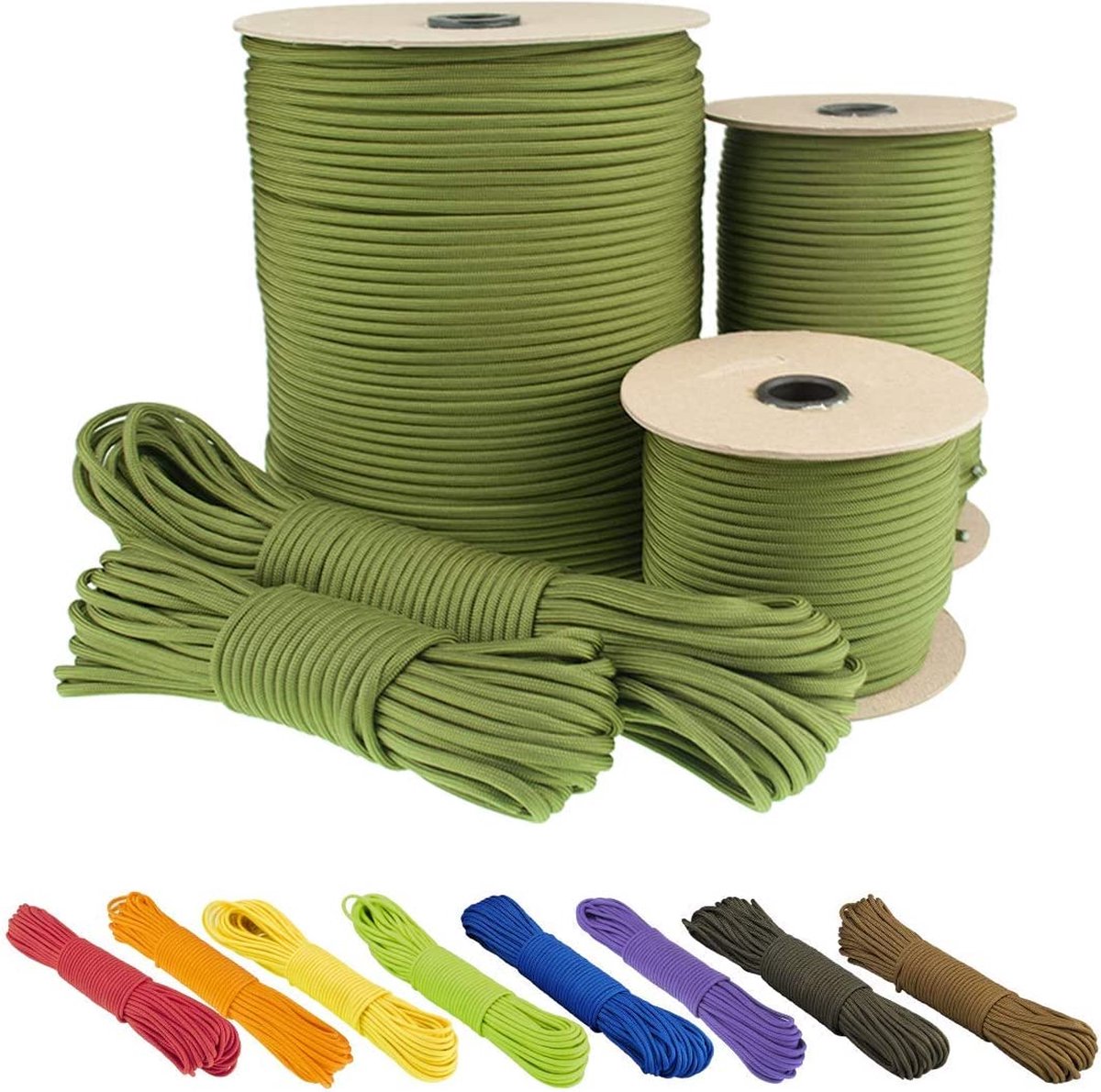 4 mm nylon paracord 550 (15, 30, 50, 100 en 300 m) - type III, 100% ...