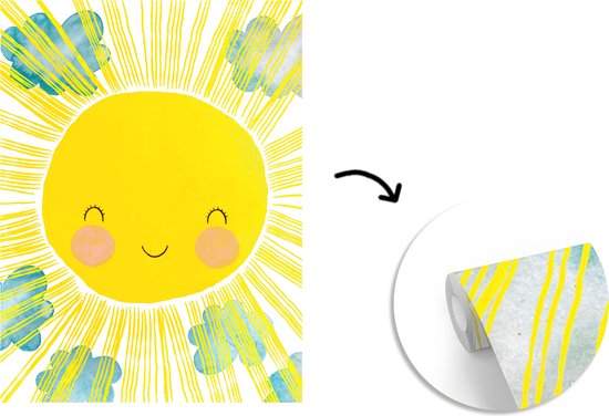 Zon - Geel - Kinderen - Illustratie - Behangpapier | bol