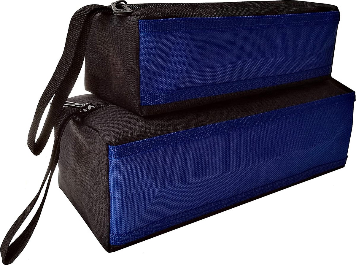 sac à outils, 2 pièces, noir avec bleu, grand : 25 x 10 x 10 cm, petit ...