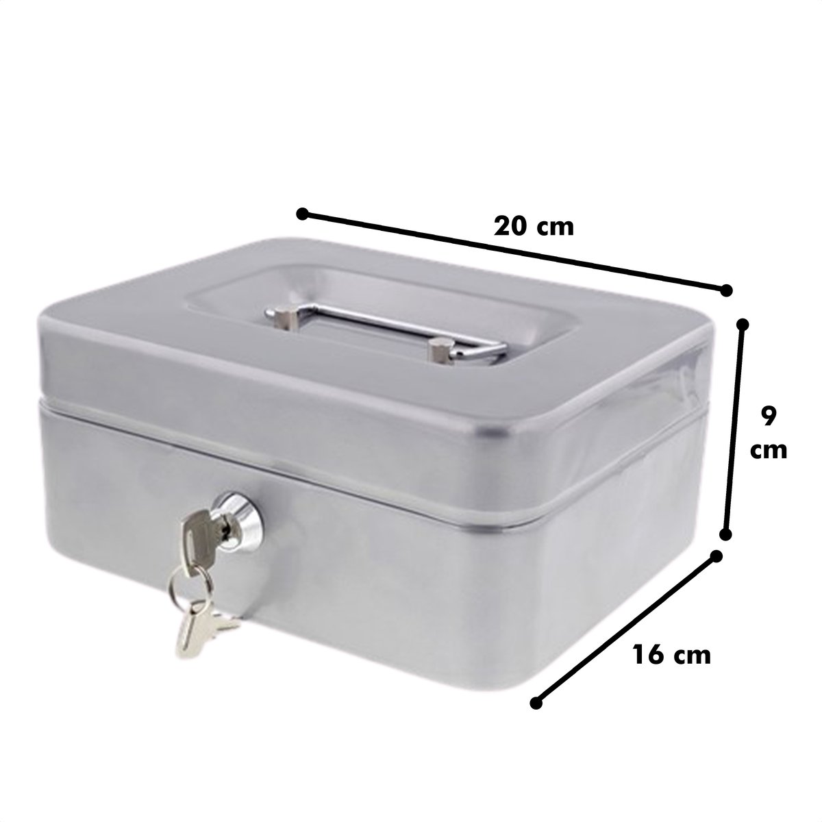 Geldkistje Met Sleutel Grijs – 4 Pack –Metalen Geldkluisje – Geldkist ...