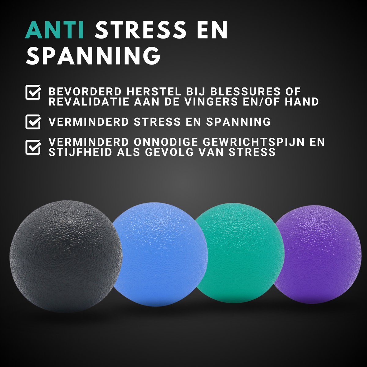 U Fit One 4 Delige Stressbal Set met Handleiding - Stressballen ...