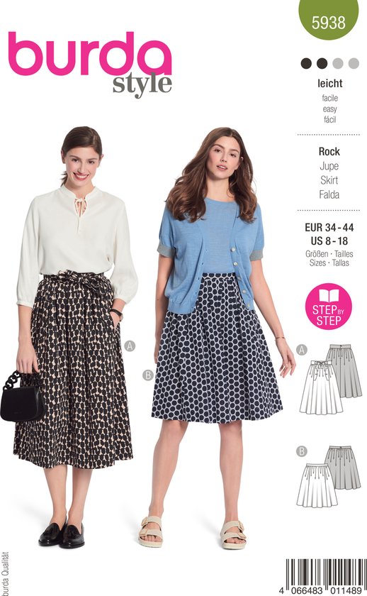 Burda Naaipatroon 5938 - Rok in variaties | bol