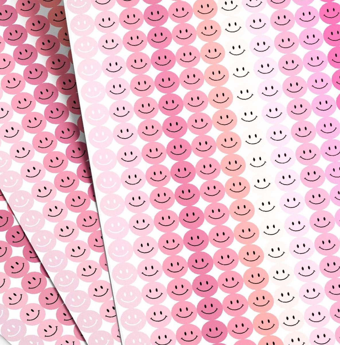 Smiley Stickers Roze - 1104 Sticker - 3 Grote A4 Stickervellen ...