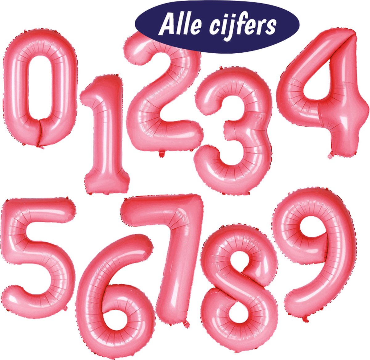 Folieballon Cijfer 4 - Roze - 70cm - Incl. Opblaasrietje - Verjaardag ...