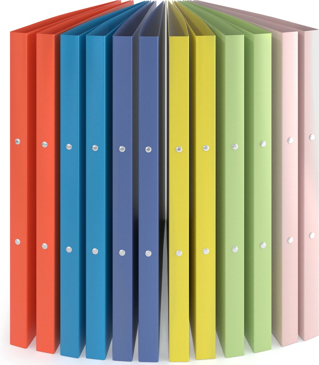 ACROPAQ - 12 x Ringmap - A4 met 2 ringen, Rugbreedte 2,2 cm, Sorbet ...