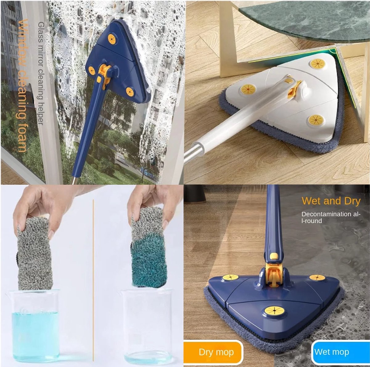 Mop - Dweil - Driehoekige Dweil - Driehoek Mop - Dweilsysteem ...