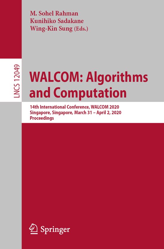 Theoretical Computer Science and General Issues- WALCOM: Algorithms and Computation |... | bol