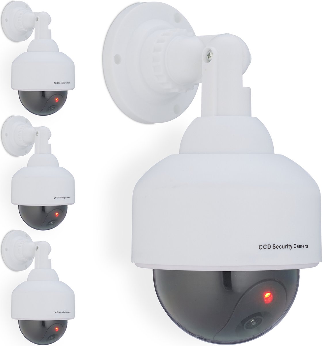 Relaxdays 4x dummy dome camera - nep camera led binnen & buiten - dummy ...