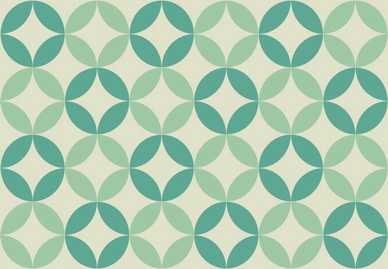 Fotobehang - Vlies Behang - Groen Patroon met Cirkels - 520 x 318 cm | bol