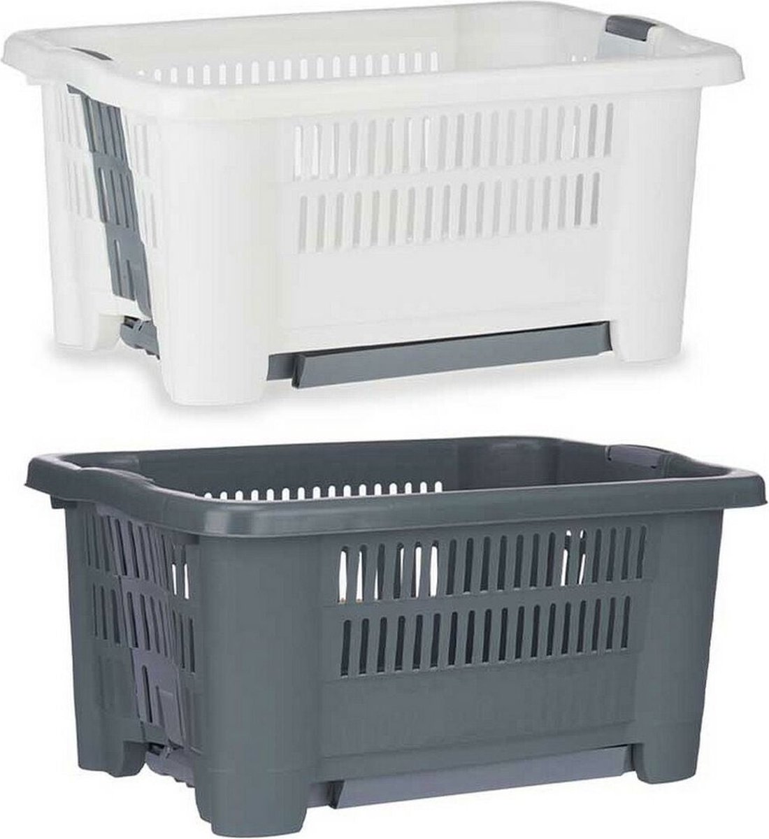 Wasmand Opvouwbaar Plastic 25 L Wit/Grijs | bol.com