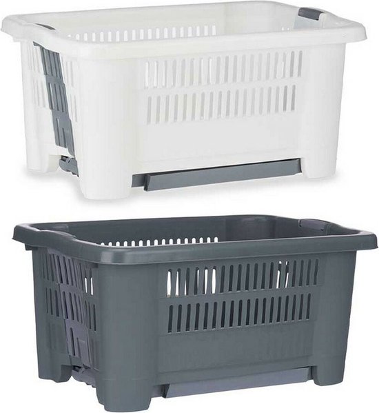 Wasmand Opvouwbaar Plastic 25 L Wit/Grijs | bol.com