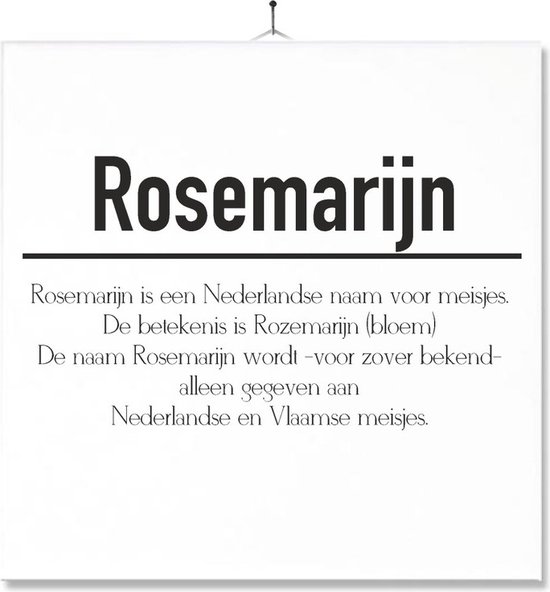 Tegel Met Opdruk | Betekenis | Kado | Cadeau | Met Naam - Rosemarijn | bol