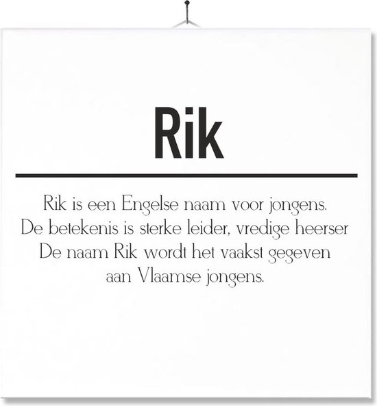 Tegel Met Opdruk | Betekenis | Kado | Cadeau | Met Naam - Rik | bol