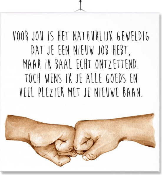 Tegel Met Opdruk | Afscheid Collega | Voor jou is het natuurlijk geweldig | bol
