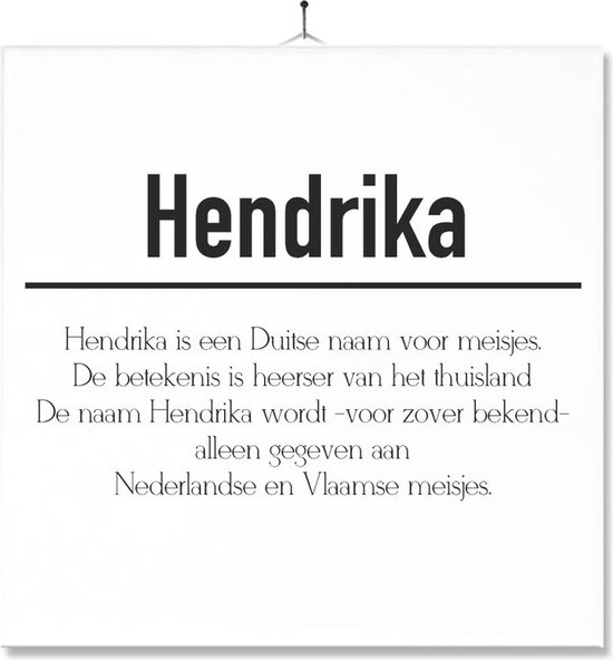 Tegel Met Opdruk | Betekenis | Kado | Cadeau | Met Naam - Hendrika | bol